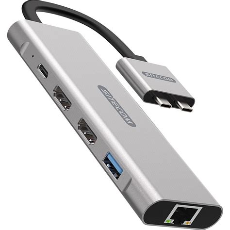 Sitecom Dual Usb C Multiport Pro Adapter 100w Pd Aluminum