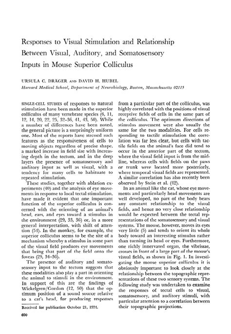 Pdf Responses To Visual Stimulation And Relationship Between Visual Auditory And
