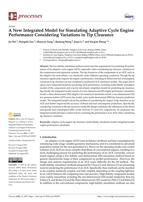 Pdf A New Integrated Model For Simulating Adaptive Cycle Engine