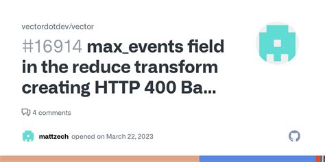 Maxevents Field In The Reduce Transform Creating 400 Bad Request Errors · Issue 16914