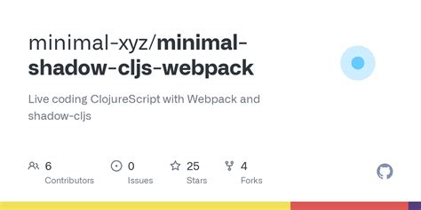 GitHub Minimal Xyz Minimal Shadow Cljs Webpack Live Coding