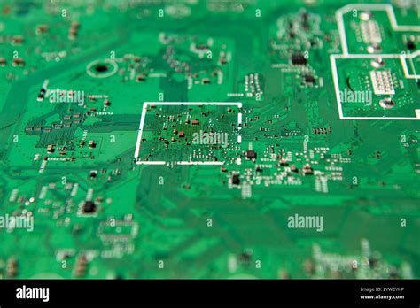 Motherboard Closeup Cpu Electrons Circuit Board With Electrons