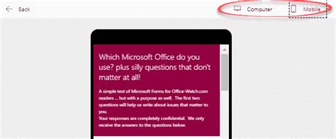 Microsoft Forms Live Example Office Watch