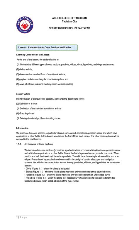 Pre Cal 1 Hehe Aclc College Of Tacloban Tacloban City Senior High School Department Learning