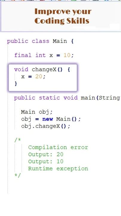 354 Java Coding Questions Mcq Answer In Comments Shorts Java Coding Youtube
