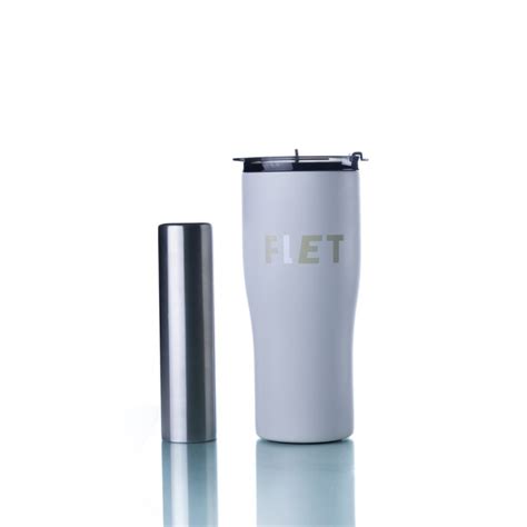 [ขายดี] Flet Tumbler สีควัน แก้วเก็บความเย็น มาพร้อมแท่งน้ำแข็ง