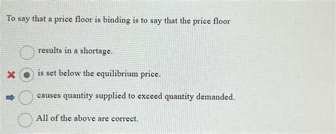 Solved To Say That A Price Floor Is Binding Is To Say That