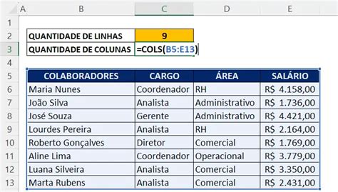 Aprenda Como Usar As FunÇÕes Lins E Cols No Excel Max Planilhas