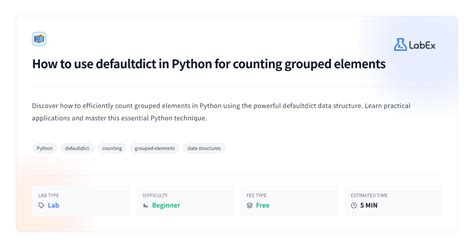 How To Use Defaultdict In Python For Counting Grouped Elements Labex