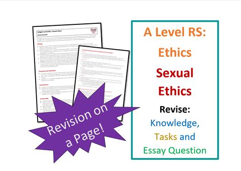 A Level Ethics Sexual Ethics Unit On A Page Revision Sheet Teaching Resources