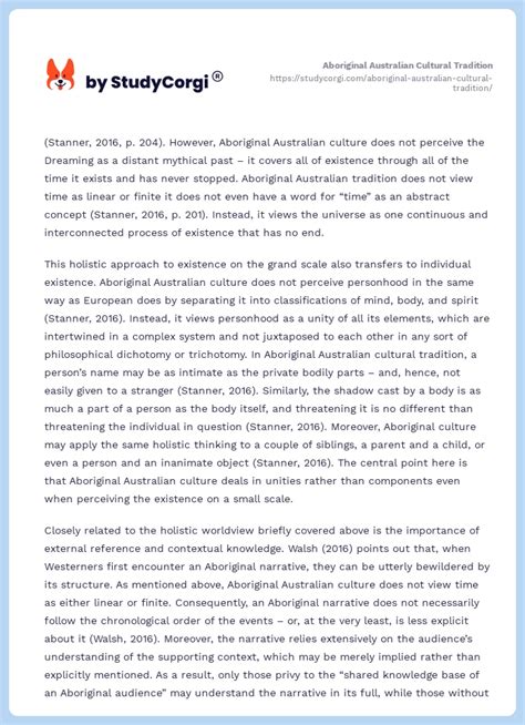 Aboriginal Australian Cultural Tradition Free Essay Example