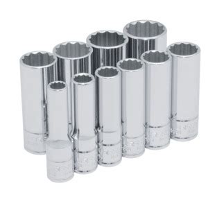 Urrea 52107 Socket Set Deep Sae 12 Point 38 Drive 10 Pc