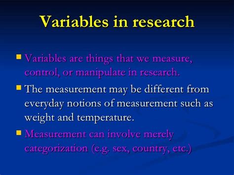 Variables And Measurement Scales