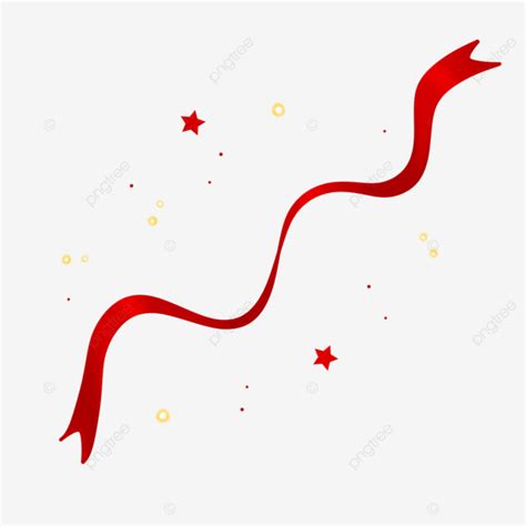 Red Rounded Ribbon Ornament Ribbon Banner Ribbon Ornament Tie