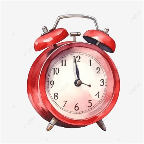 빨간색 알람시계 수채화 경보 시계 빨간색 Png 일러스트 및 이미지 에 대한 무료 다운로드 Pngtree