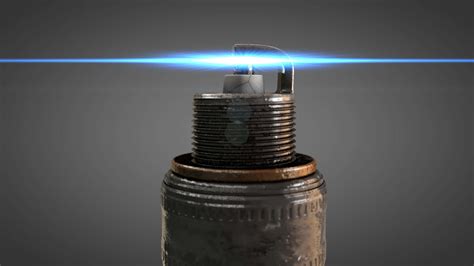 Download Spark Plug Gray Background Blue Light Wallpaper
