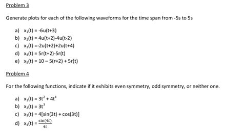 Solved Problem 3 Generate Plots For Each Of The Following