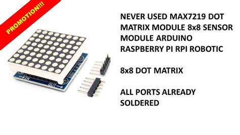 New Max7219 Dot Matrix Module 8x8 Sensor Module Arduino Raspberry Pi Rpi Robotic Hobbies And Toys