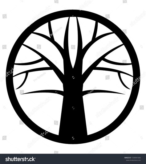 Rounded Symbol Naked Tree Stock Vector Royalty Free Shutterstock