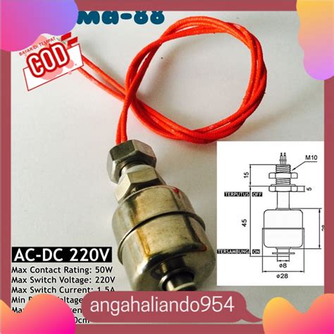 สวิตช์ทุ่นลอยน้ํา 220v ตรง สเตนเลส 45 มม 60 มม เซ็นเซอร์ระดับ Arduino Shopee Thailand