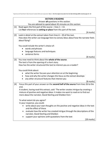 New Aqa English Language Paper 1 Marking Scheme And Sample Answer By Nikitazden Uk Teaching