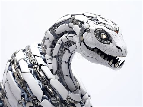 Ai Generated Illustration Wildlife Concept Of Futuristic Robot Snake Stock Illustration