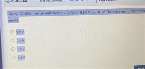 [solved] Uestion Given A Cmos Inverter With Vdd Solutioninn