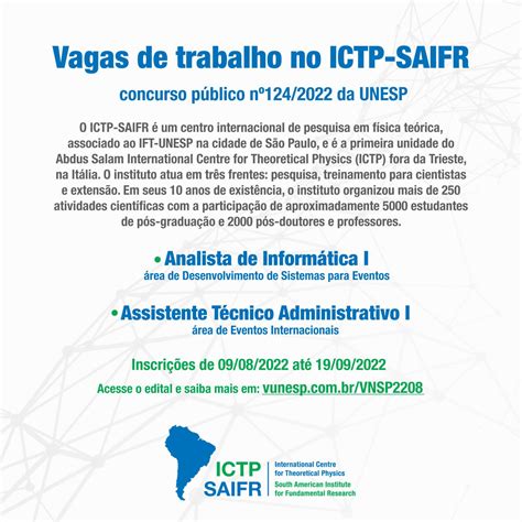 Ictp Saifr Vagas Para Gerente De Informática E Secretária Bilíngue