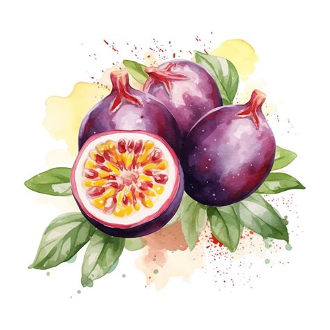 Premium Vector Passion Fruit Watercolor Clipart