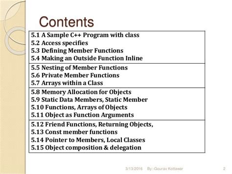 Classes And Objects In Cpp