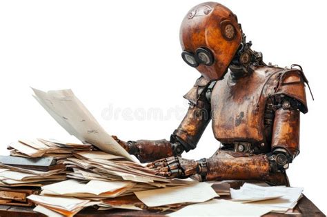 Robot Sorting And Analyzing Documents Stock Illustration Illustration Of Concept Organization