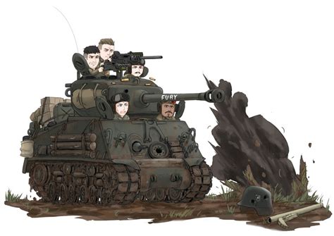 Dakku Ogitsune M4 Sherman Fury Movie Bad Id Bad Pixiv Id