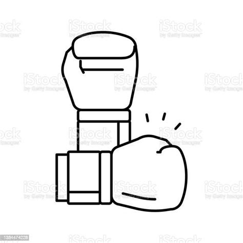 박스 파이트 스포츠 라인 아이콘 벡터 일러스트레이션 권투 스포츠에 대한 스톡 벡터 아트 및 기타 이미지 권투 스포츠 놀이