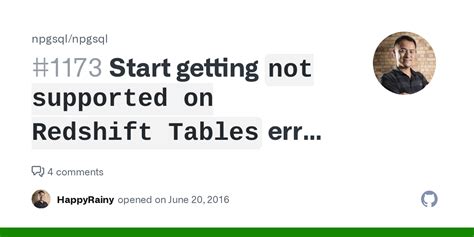 Start Getting `not Supported On Redshift Tables` Error After Upgrading Npgsql 227 To 314