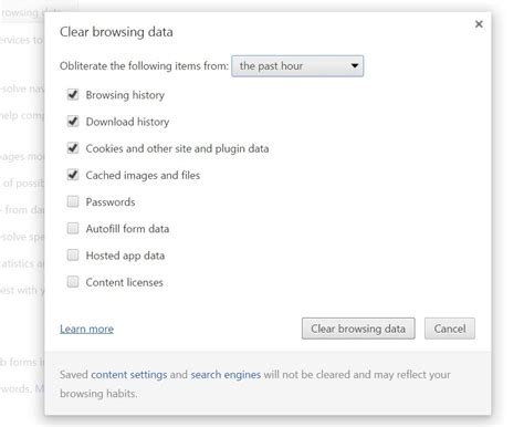Clear Browser Cache History Etc