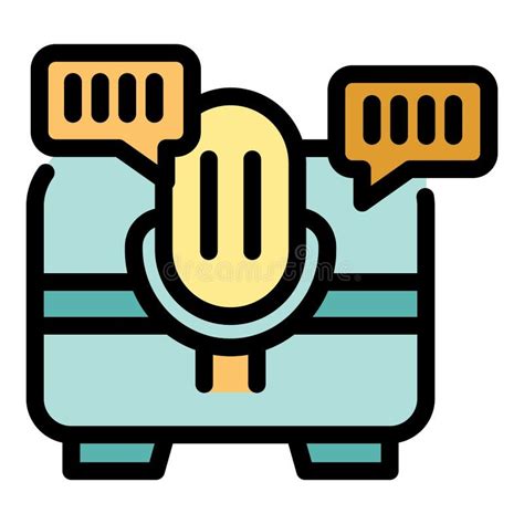 Voice Assistant Recording Audio Message On Smart Speaker Stock Vector