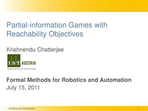 Ppt Partial Information Games With Reachability Objectives Powerpoint