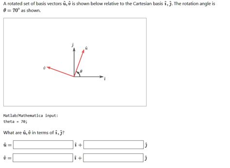 solved a rotated set of basis vectors iÌ‚ u is shown below relative to the cartesian basis iÌ