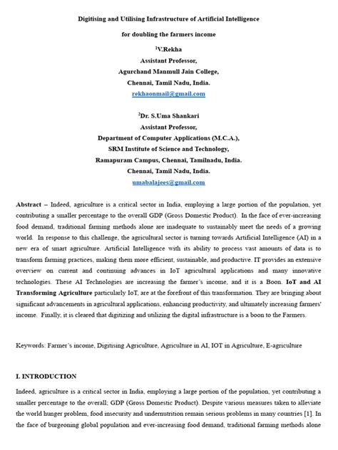 Utilising Digital Infrastructure And Artificial Intelligence Docx Pdf Agriculture Internet