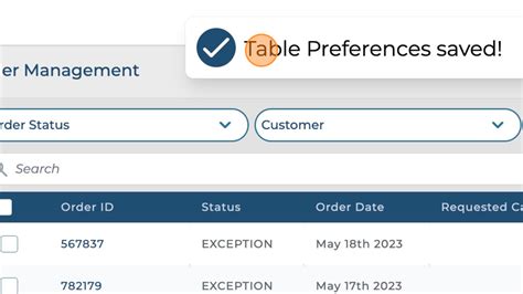 Column Reordering And Adjustment On Platform
