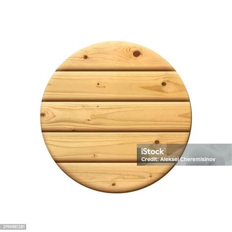 3d 나무 간판 벡터 일러스트 레이 션 현실적인 나무 서클 사인 포스트 나무 질감의 빈 원형 패널 게임 요소 또는 버튼 0명에 대한 스톡 벡터 아트 및 기타 이미지 Istock