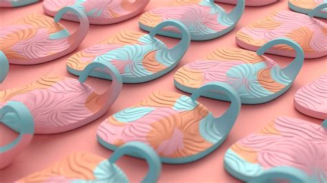 패턴 플립 플롭이 있는 분홍색 파스텔 배경의 3d 렌더링 그림 럭셔리 여행 의지 해변 휴가 배경 일러스트 및 사진 무료 다운로드 Pngtree