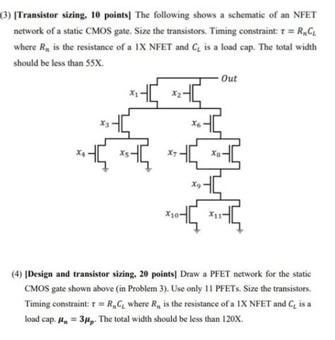 solved 3 [transistor sizing 10 pointsl the following
