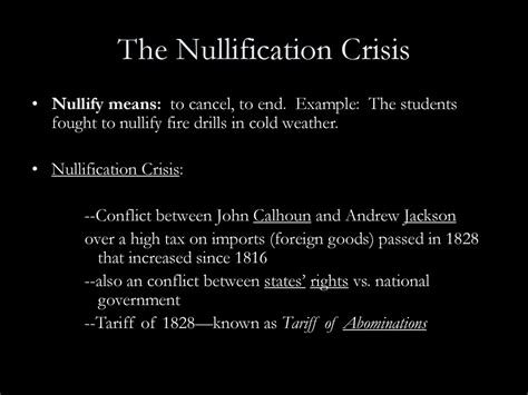 Jackson The Nullification Crisis Ppt Download