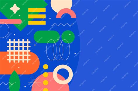 기하학적 형태와 평면 추상적인 배경 무료 벡터