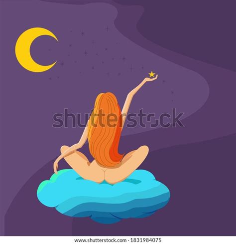 Beautiful Naked Girl Woman Long Red Stock Vector Royalty Free Shutterstock