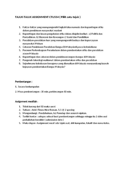 Tajuk Assignment Ctu554 Latest Tajuk Tajuk Assignment Ctu554 Pilih