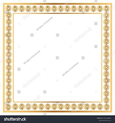 Rectangle Golden Certificate Border Pattern Line Stock Vector Royalty