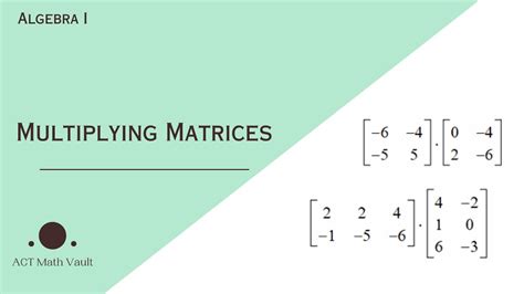 How To Multiply Matrices Quickly And Simply Act Prep Algebra I Youtube