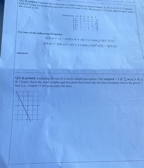 Solved Q [6 ﻿points] ﻿consider The Following Q Matrix Where